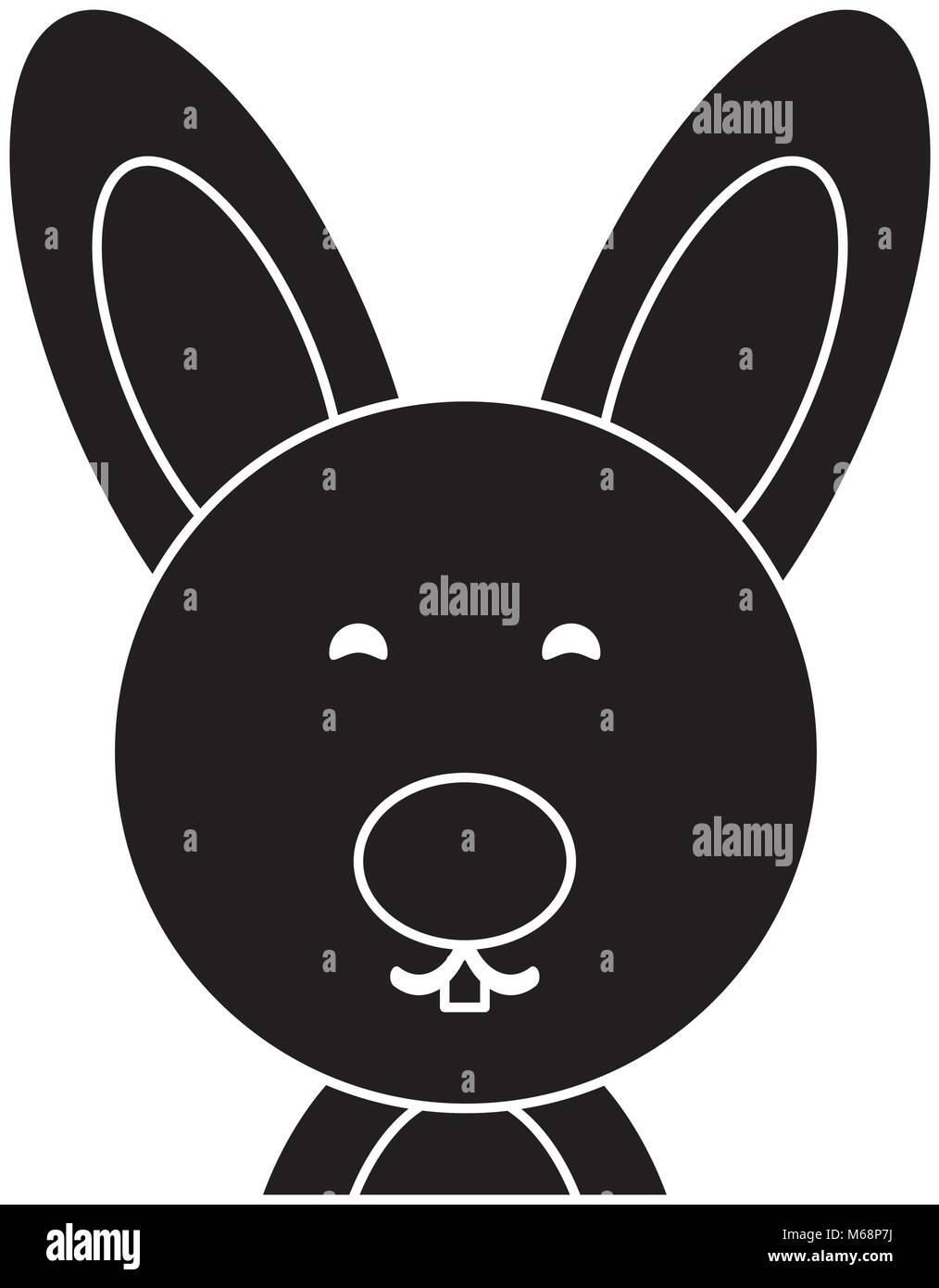 cute rabbit animal icon over white background, vector illustration ...