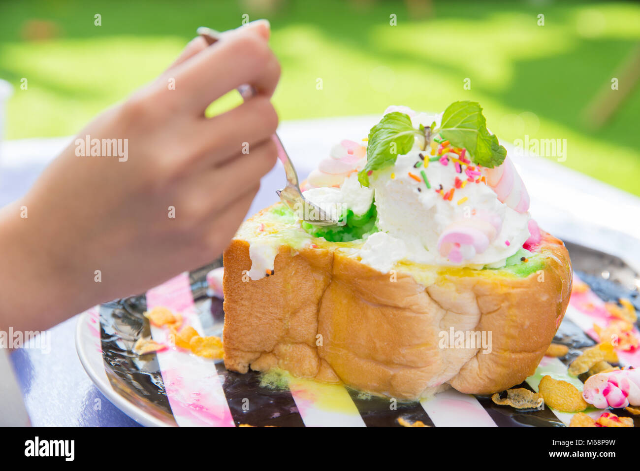 eating very fat dessert sweet sugar unhealthy food and cause of skin ...