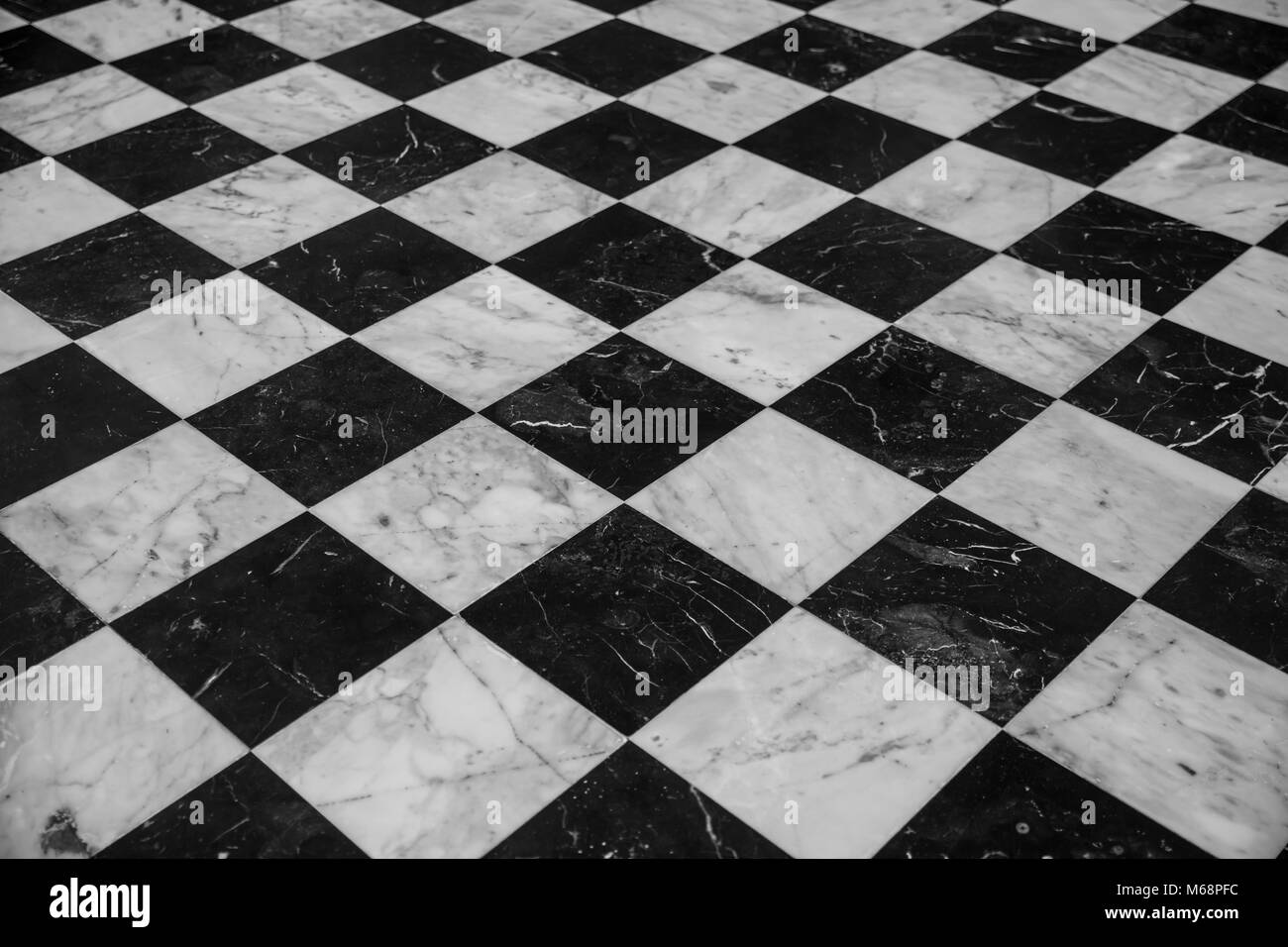 chess tile marble stone floor perspective background Stock Photo - Alamy