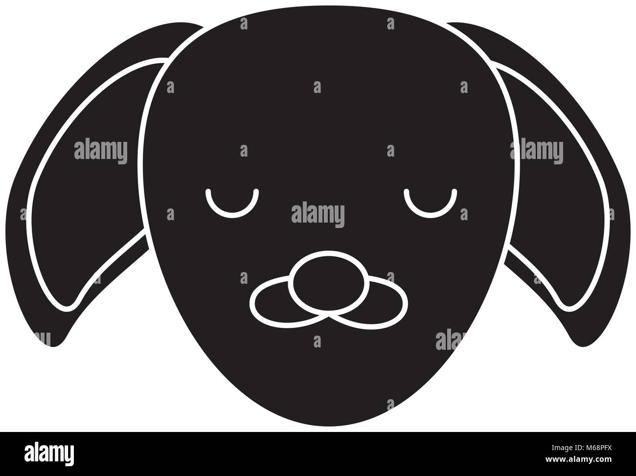 cute dog face icon over white background, vector illustration Stock ...