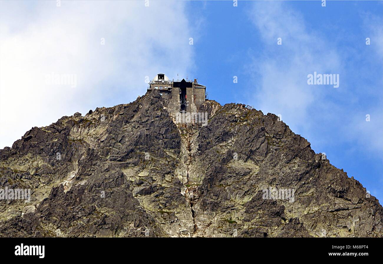 observatory and hill, Lomnicky Stit, High Tatras,Slovakia,Europe Stock ...
