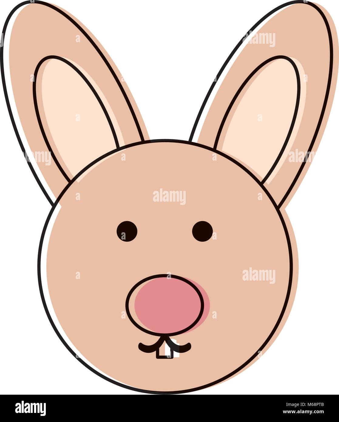 cute rabbit face icon over white background, colorful design. vector ...