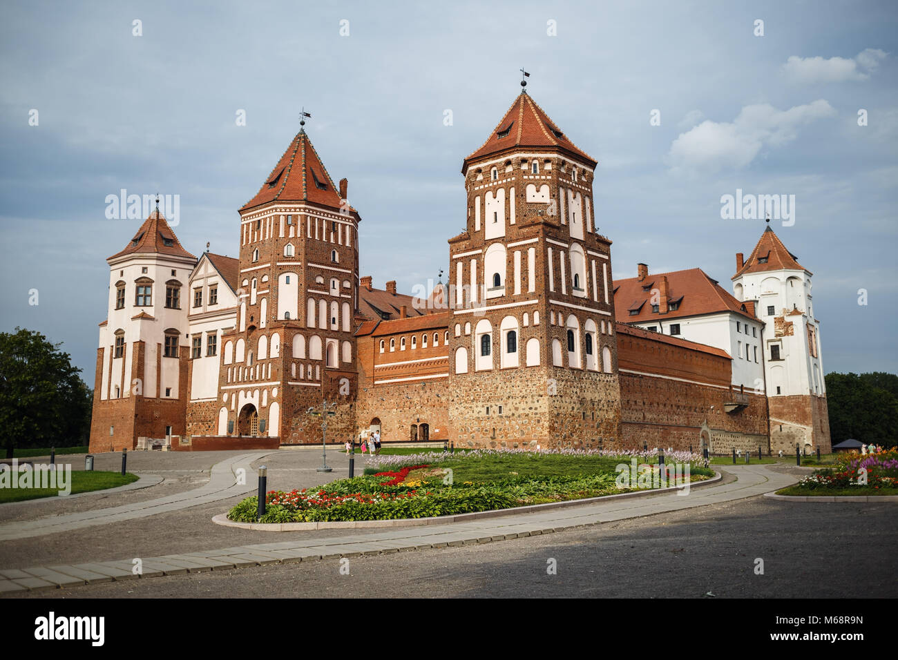Mir, Belarus - August 04, 2016: Ancient medieval castle with towers in ...