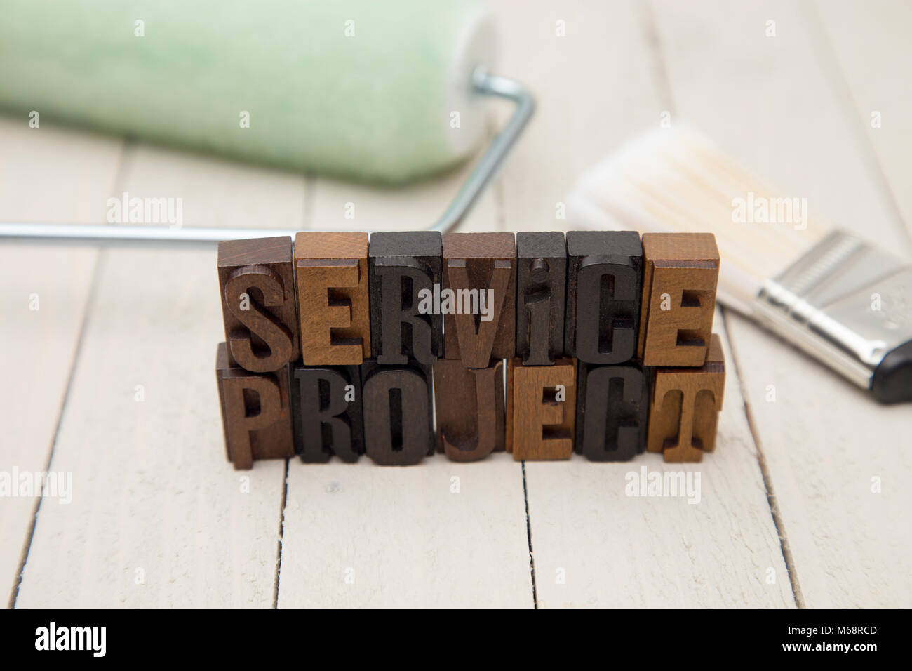 "Service Project" Spelled in Type Set Letters - Perfect for a Work Day ...