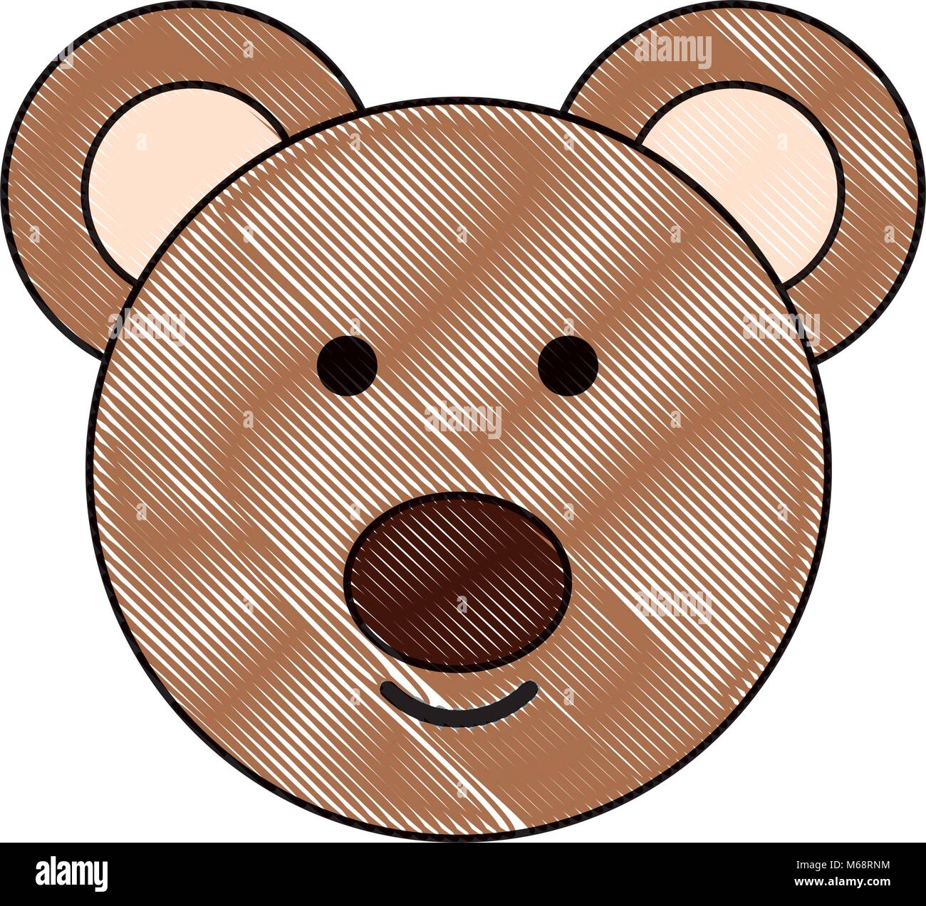 cute bear face icon over white background, colorful design. vector ...