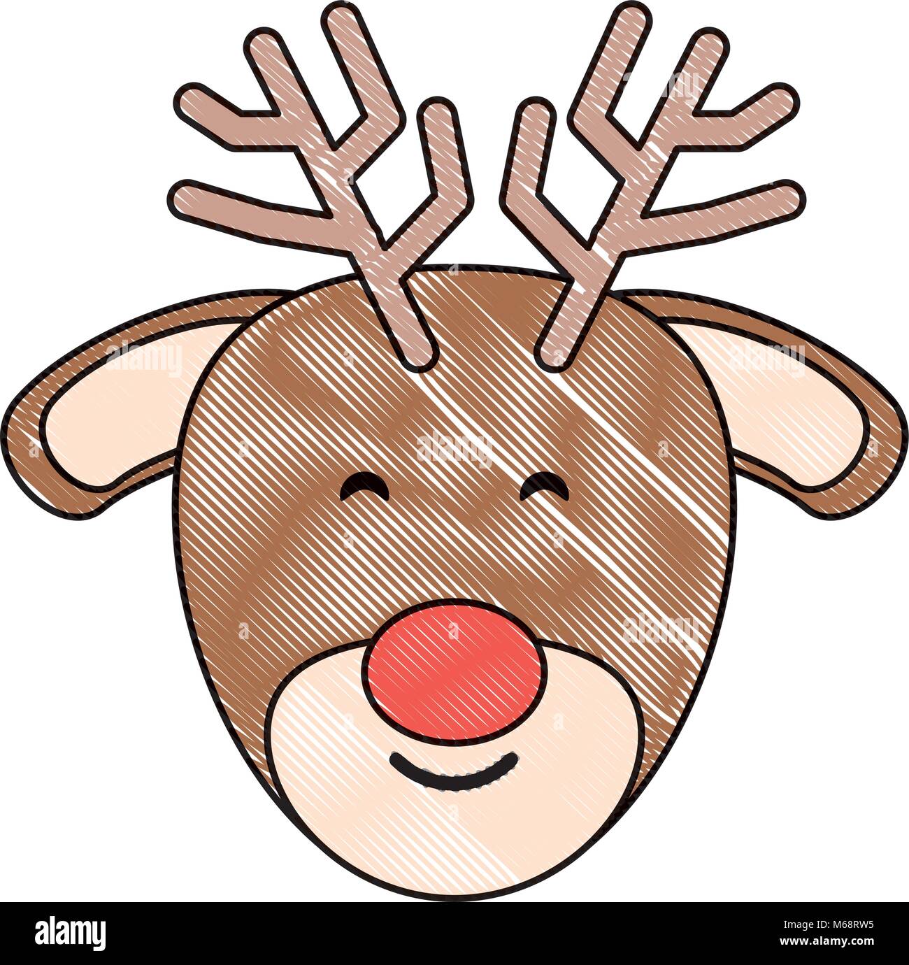 Rudolph deer icon over white background, colorful design. vector ...