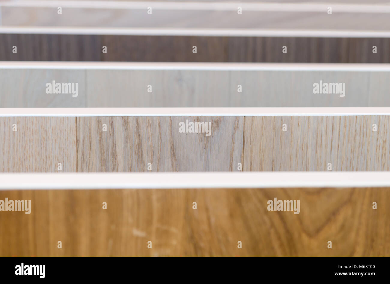 Close up of samples of various color palette for wooden floor in the ...