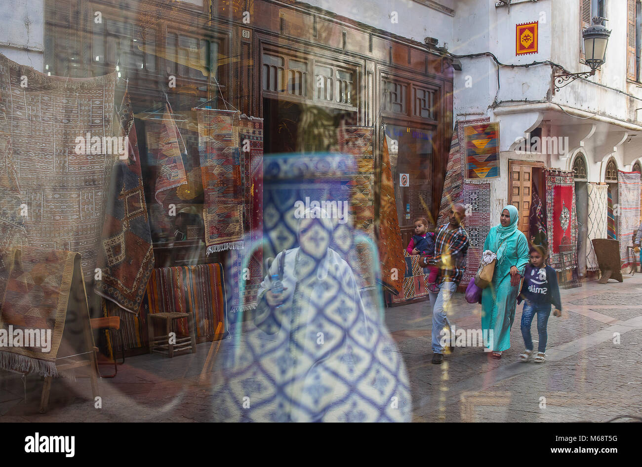 Souk of carpets, medina, Rabat. Morocco Stock Photo - Alamy