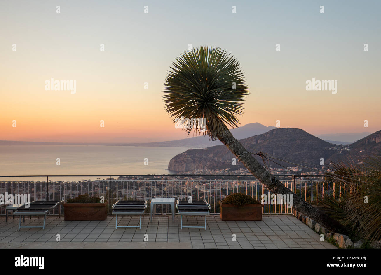 Romantic sunset in the Gulf of Naples. Sorrento. Italy Stock Photo - Alamy