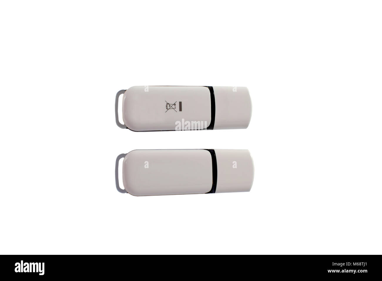 Mock up of USB flash drive, key memory isolated on white background ...