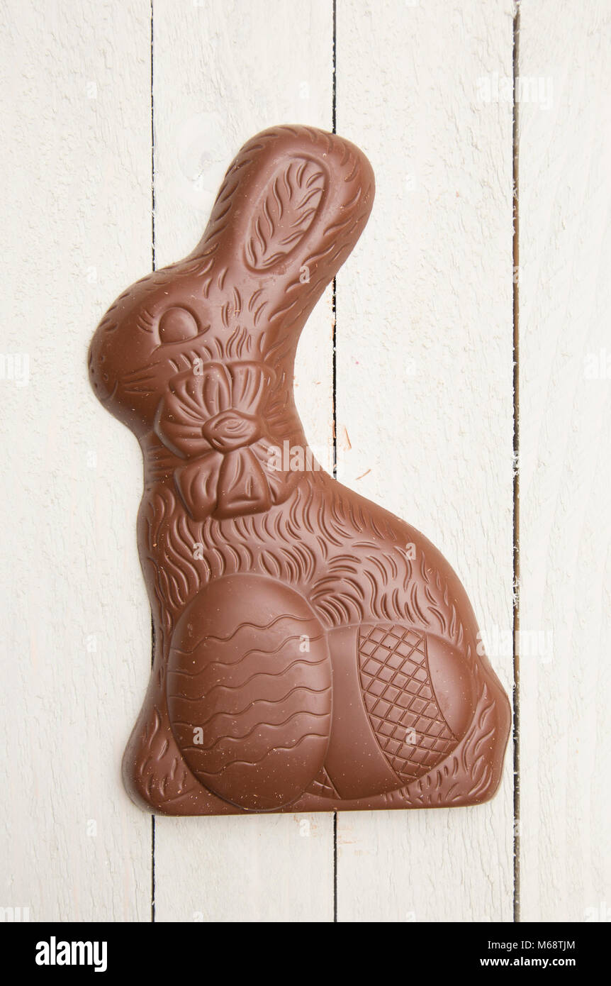Solid Chocolate Easter Bunny Rabbit Stock Photo - Alamy