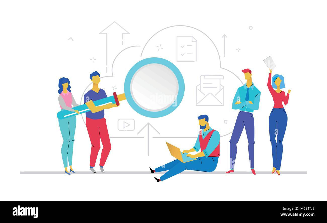 Teamwork - flat design style colorful illustration Stock Vector Image ...