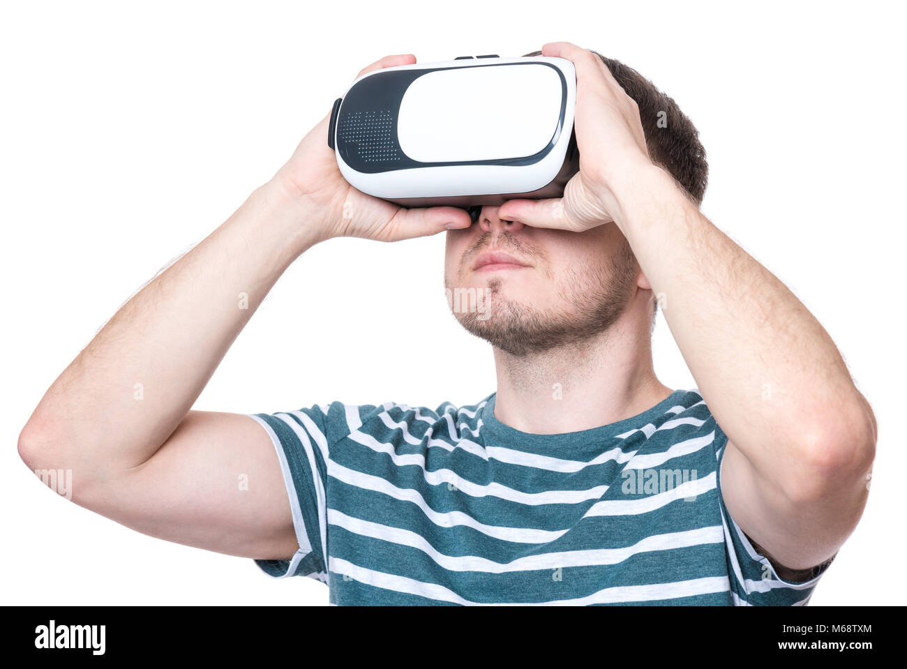 Man with VR glasses Stock Photo - Alamy