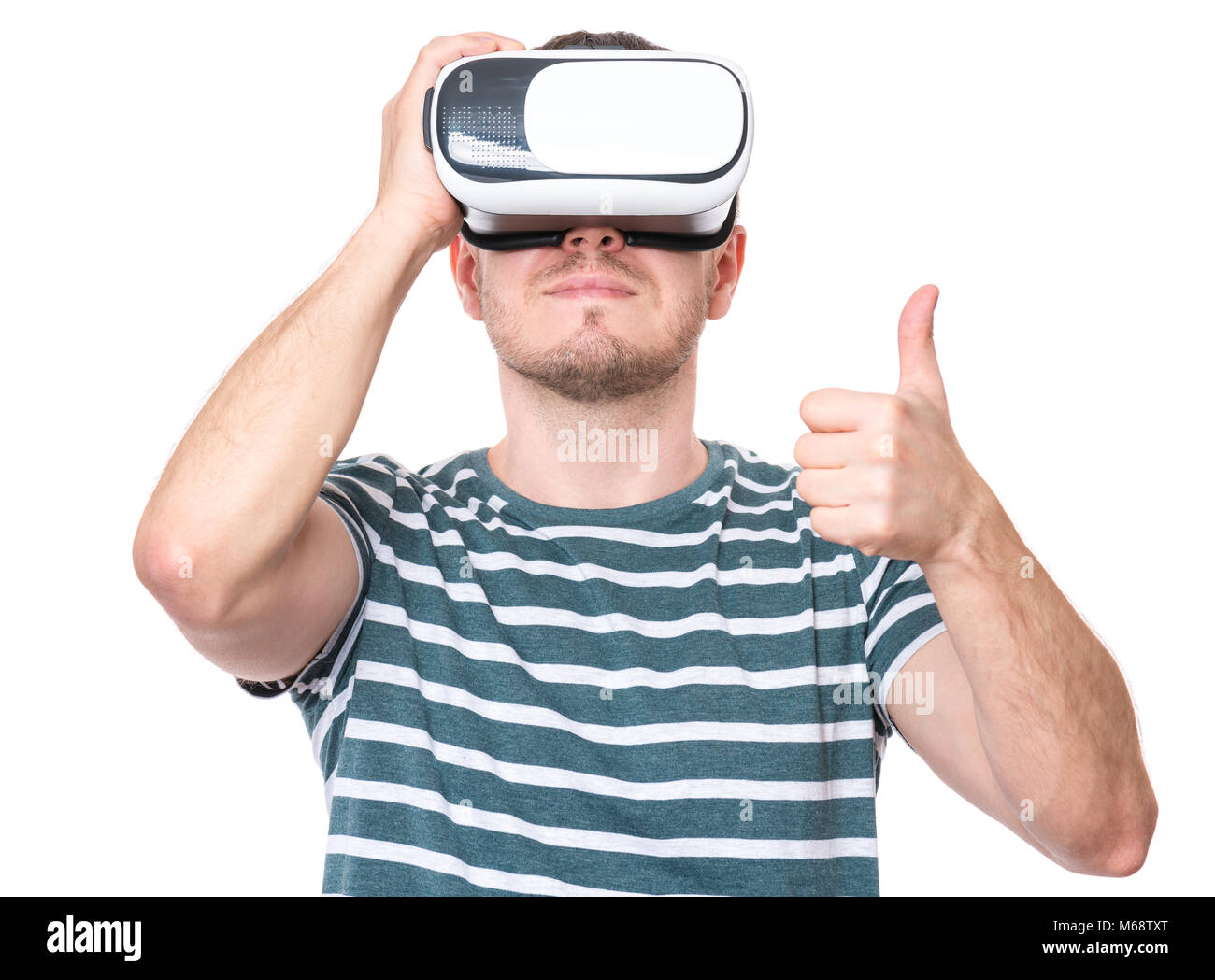 Man with VR glasses Stock Photo - Alamy