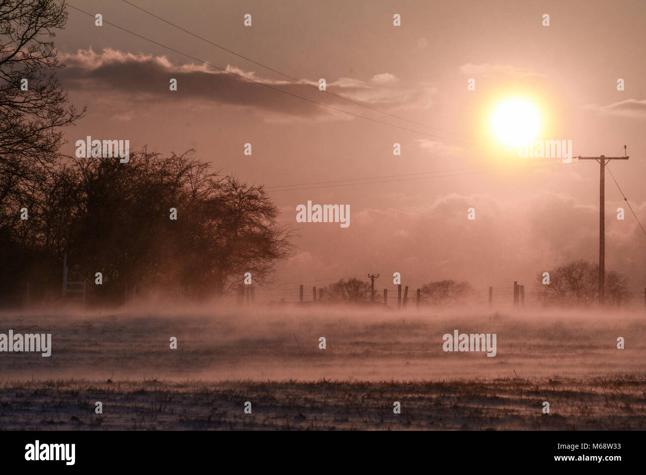 Winter Snow and Sunset Stock Photo - Alamy