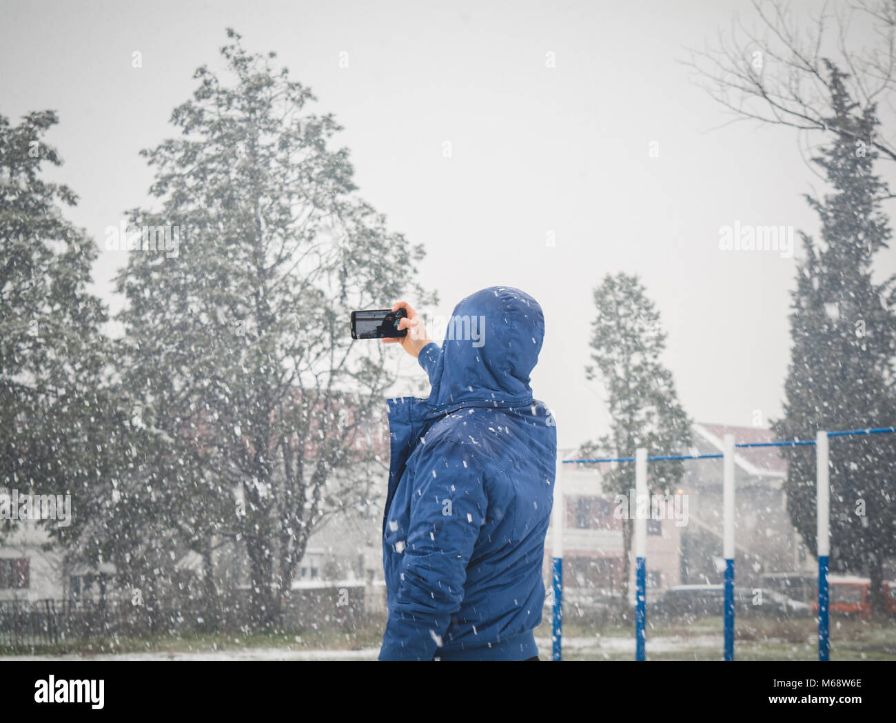 Selfie on snow Stock Photo - Alamy