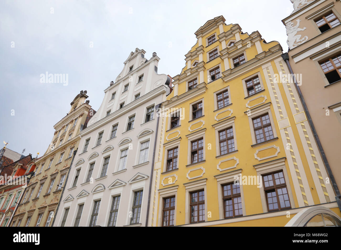 An old city in the center of Wroclaw, historic buildings, central ...