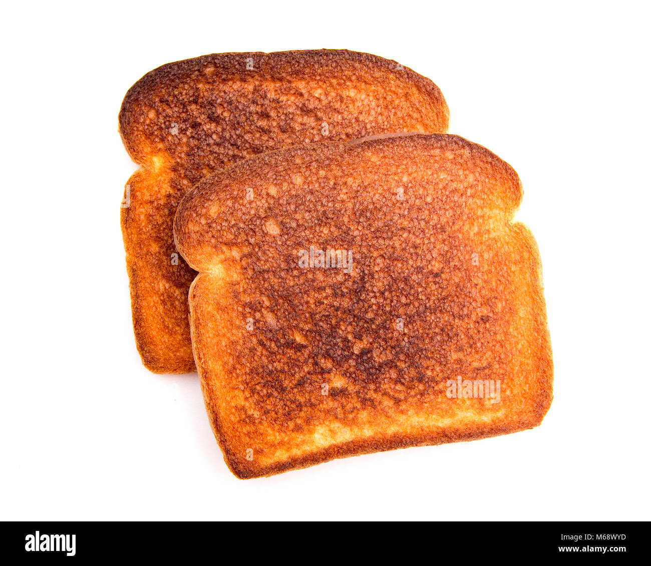 Dark Brown Toast on a White Background Stock Photo - Alamy