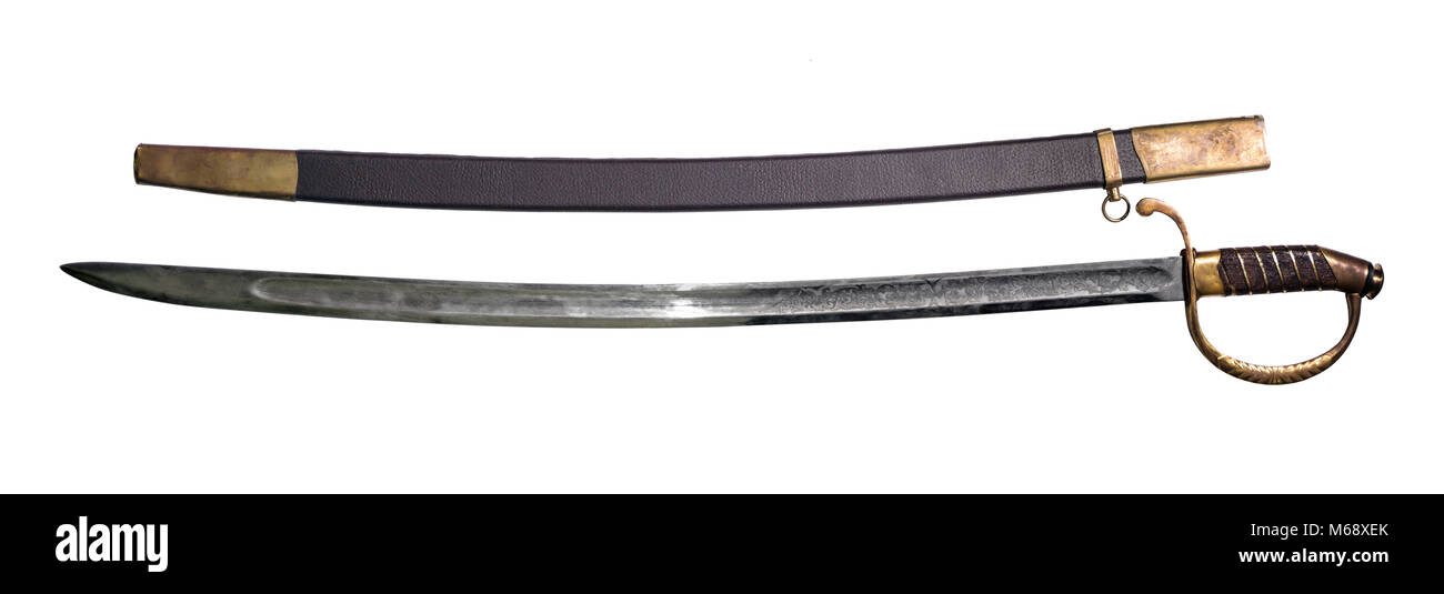 ancient saber with scabbard, isolated on white backround Stock Photo ...