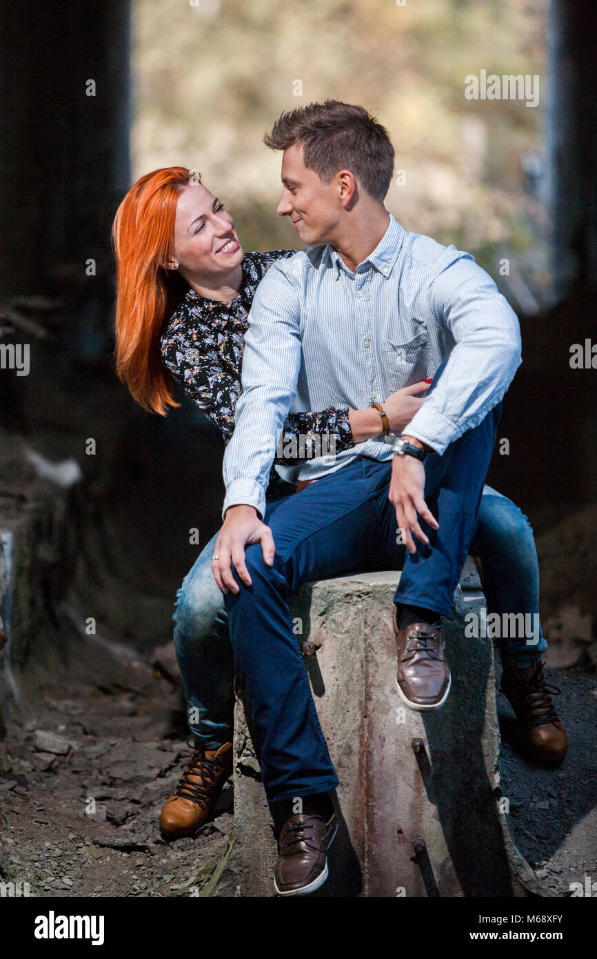 romantic couple in ruins Stock Photo - Alamy