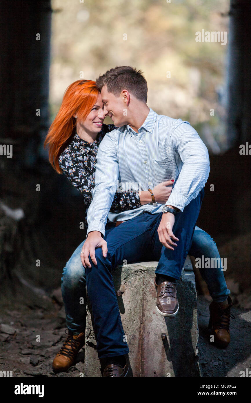 romantic couple in ruins Stock Photo - Alamy