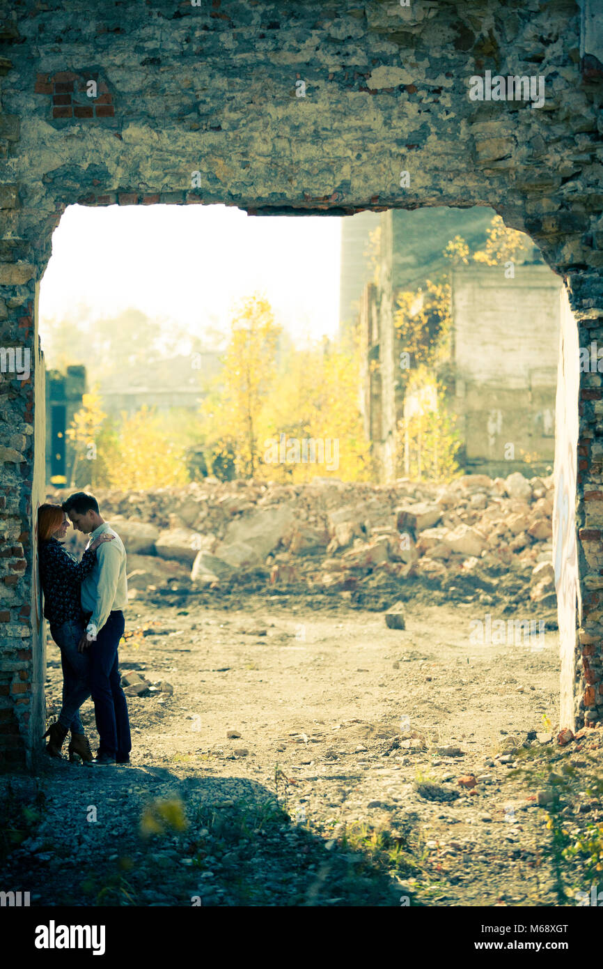 Romantic couple in ruins Stock Photo - Alamy