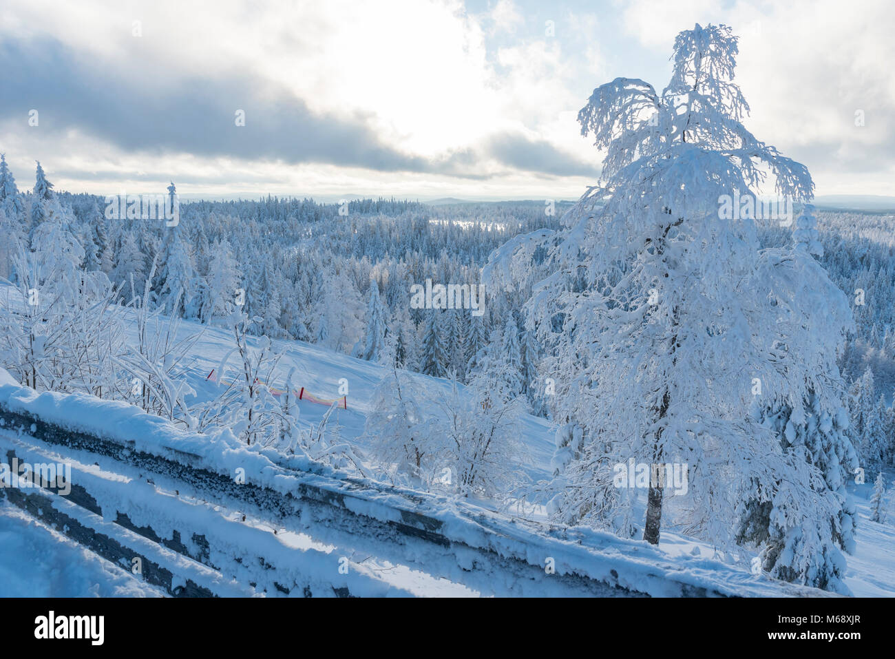 Ski slope in Swedish ski resort Stock Photo - Alamy