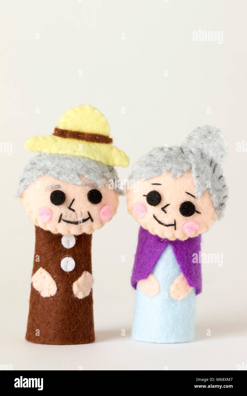 grandfather and grandmother's puppet Stock Photo - Alamy