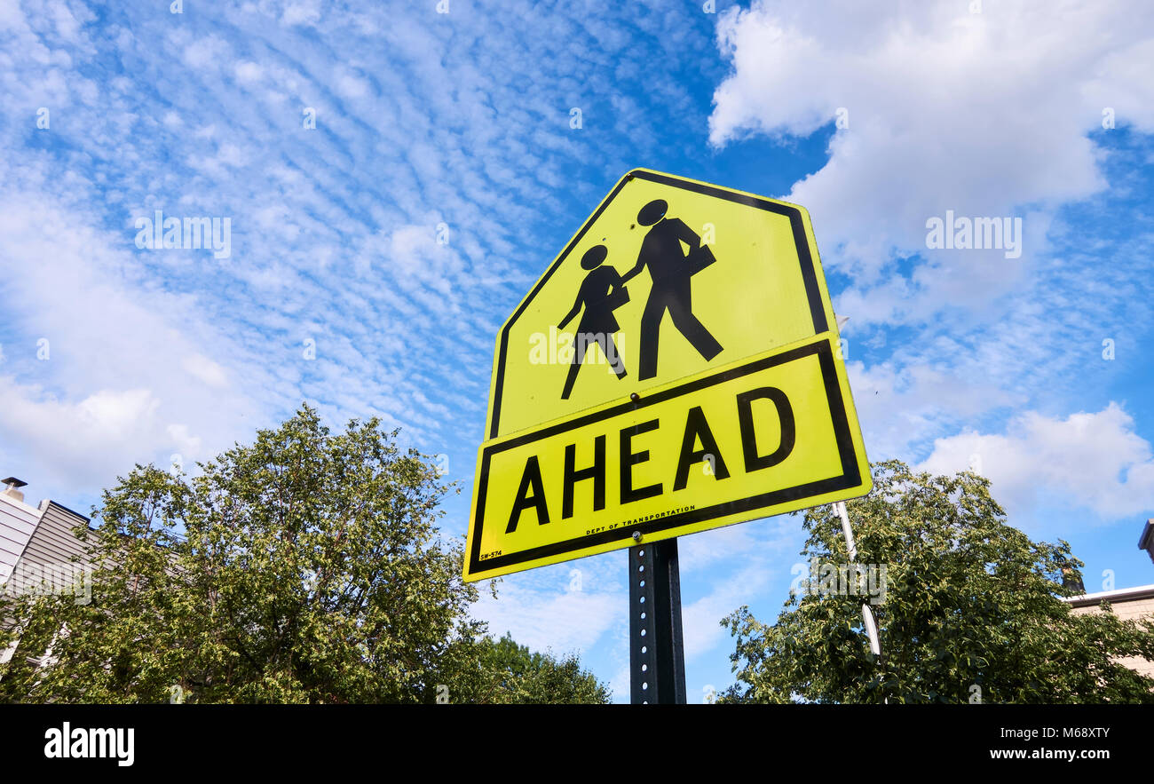 School children crossing ahead sign hi-res stock photography and images ...