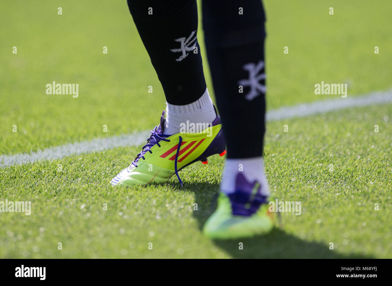 Jason Banton of Wycombe Wanderers boots and socks during the Sky Bet ...