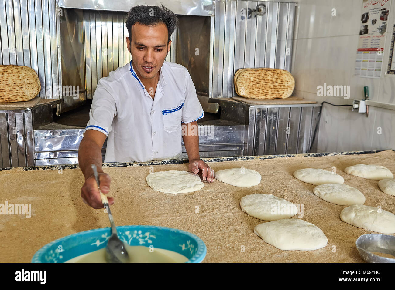 Kashan, Iran - April 27, 2017: Prepared Iranian flat bread named ...