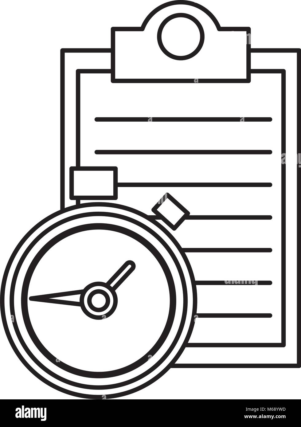 line check list document with chronometer time Stock Vector Image & Art ...