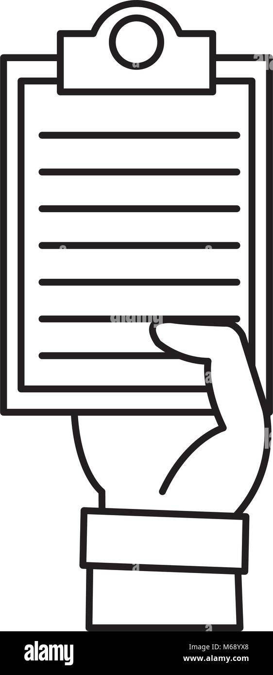 line hand man with check list document Stock Vector Image & Art - Alamy