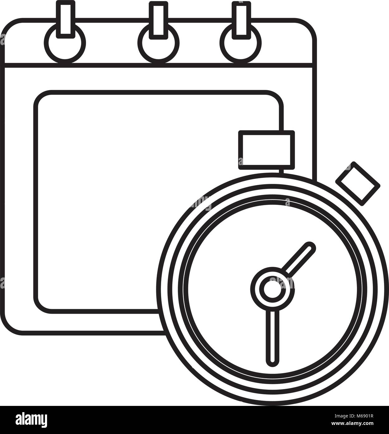 line calendar with chronometer object to control the time Stock Vector ...