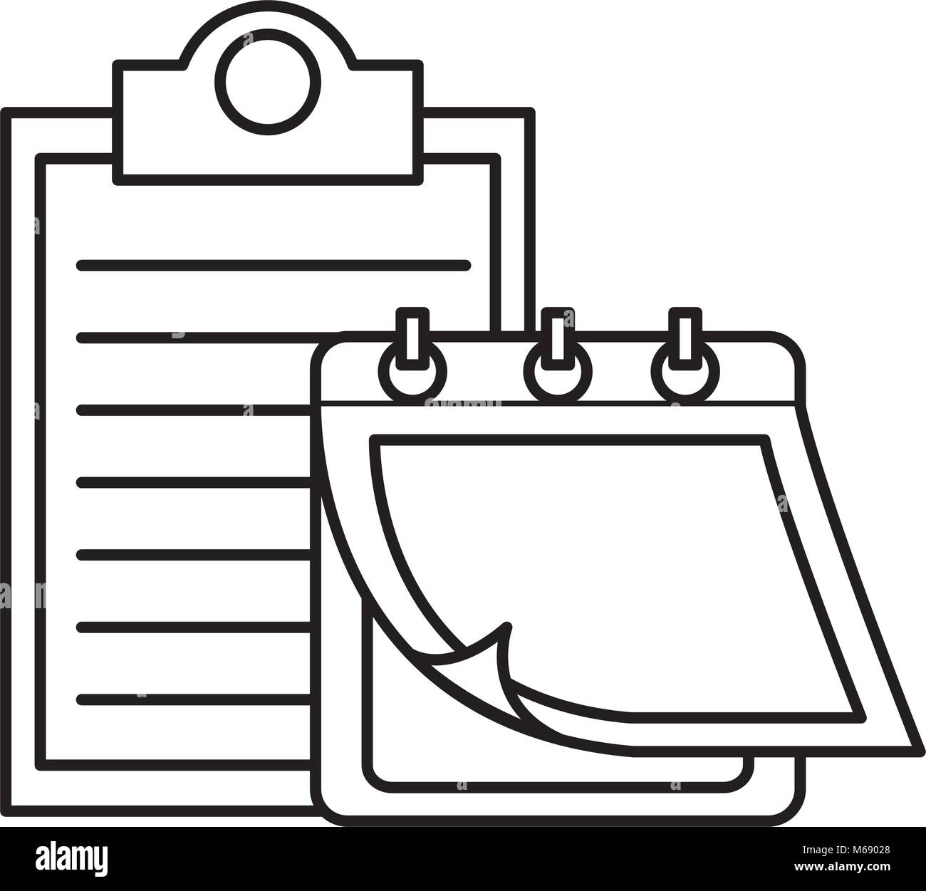 line check list document with calendar time Stock Vector Image & Art ...