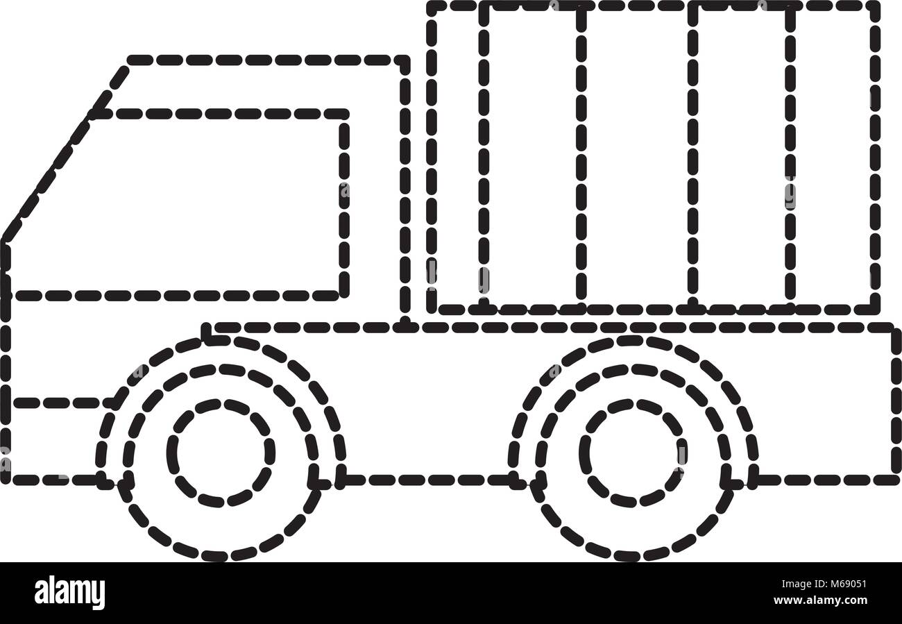 dotted shape truck vehicule transportation to business delivery Stock ...