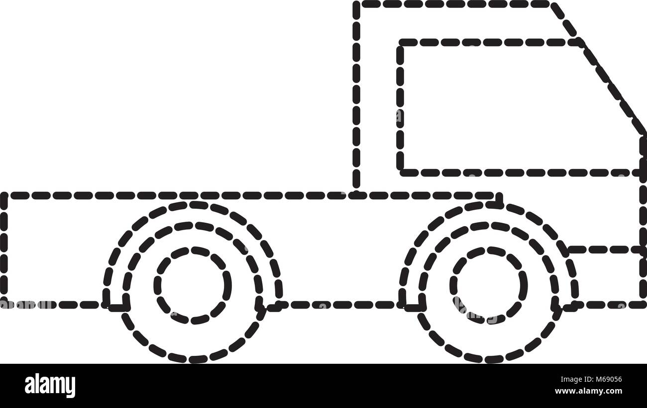 dotted shape industry truck vehicule transportation car Stock Vector ...