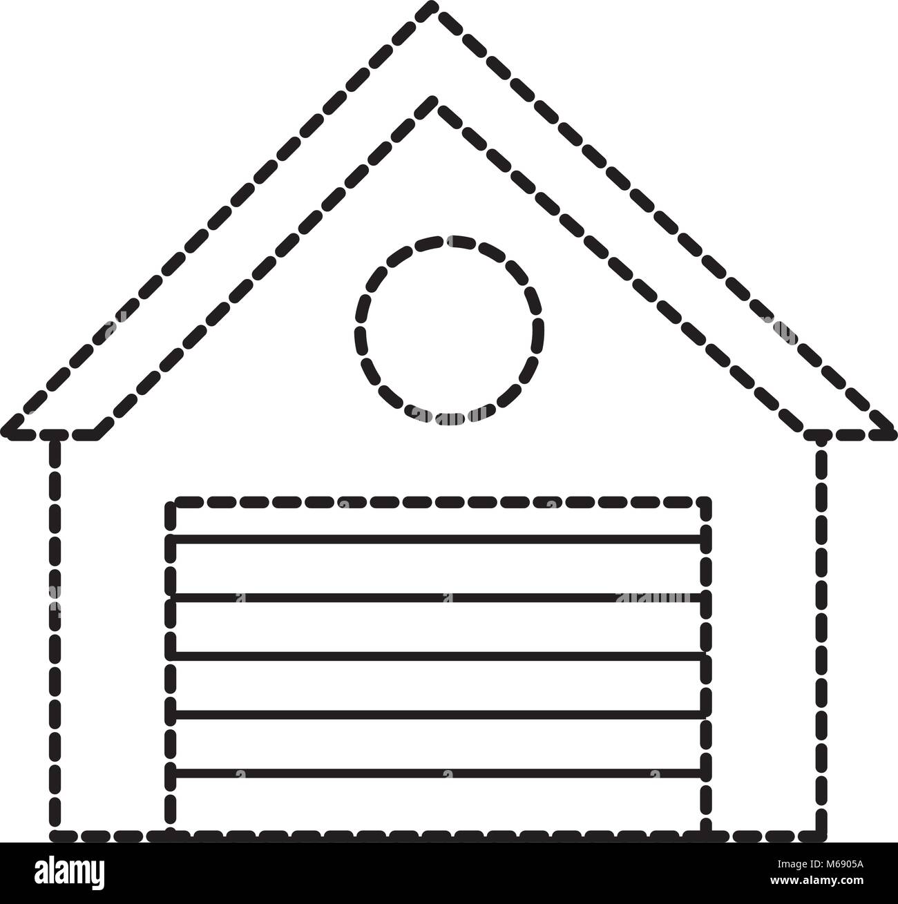 dotted shape garage store shop to market business Stock Vector Image ...