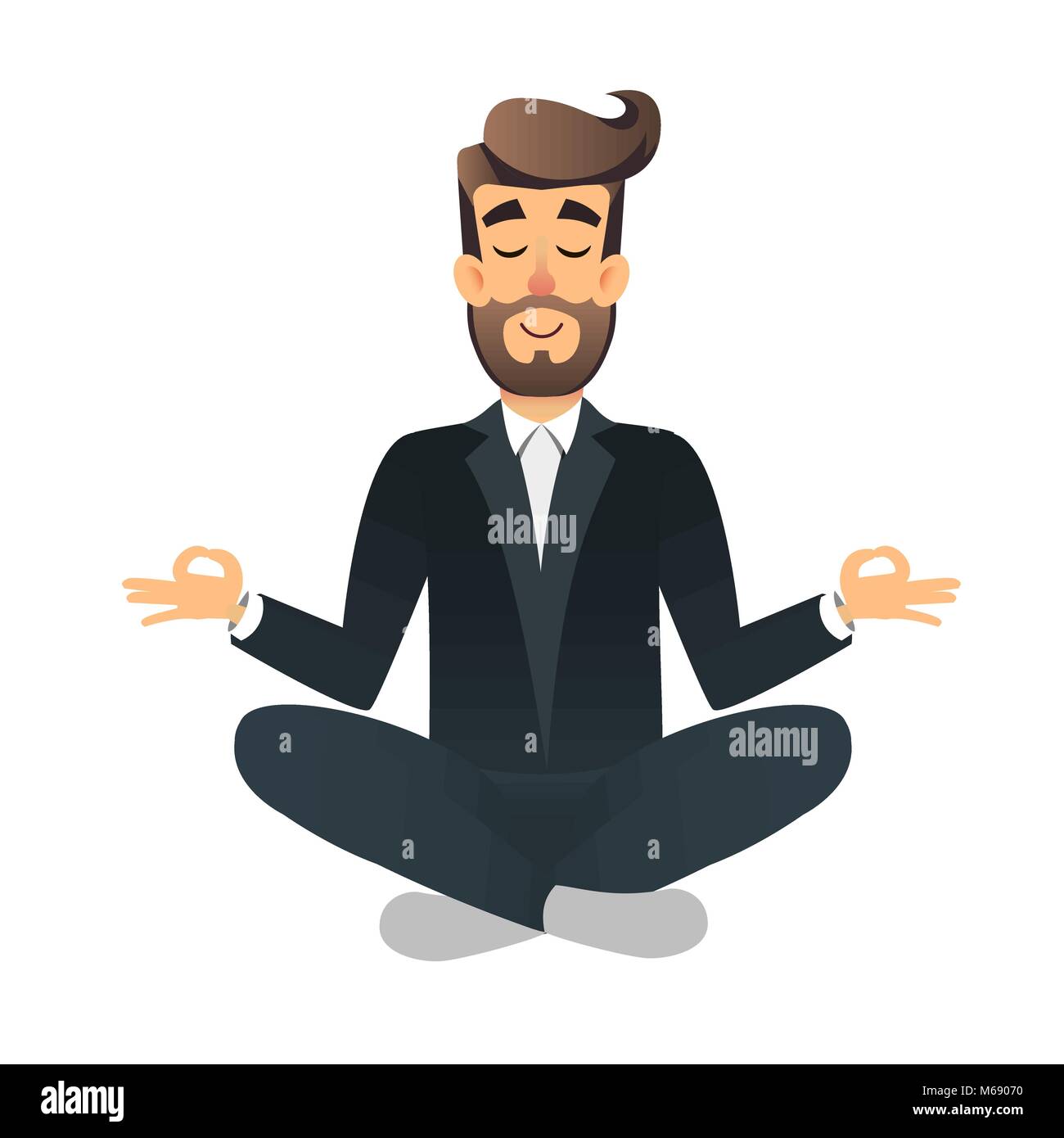 Handsome businessman portrait zen Stock Vector Images - Alamy