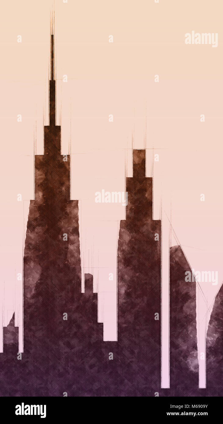 City skyline skyscraper sketch hi-res stock photography and images - Alamy