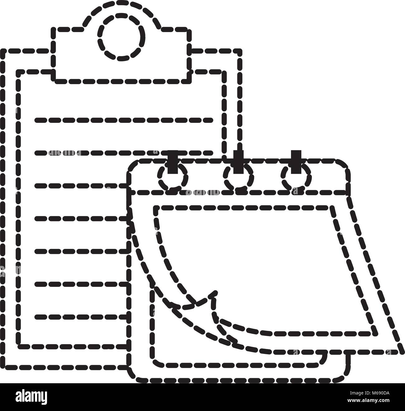 dotted shape check list document with calendar time Stock Vector Image ...