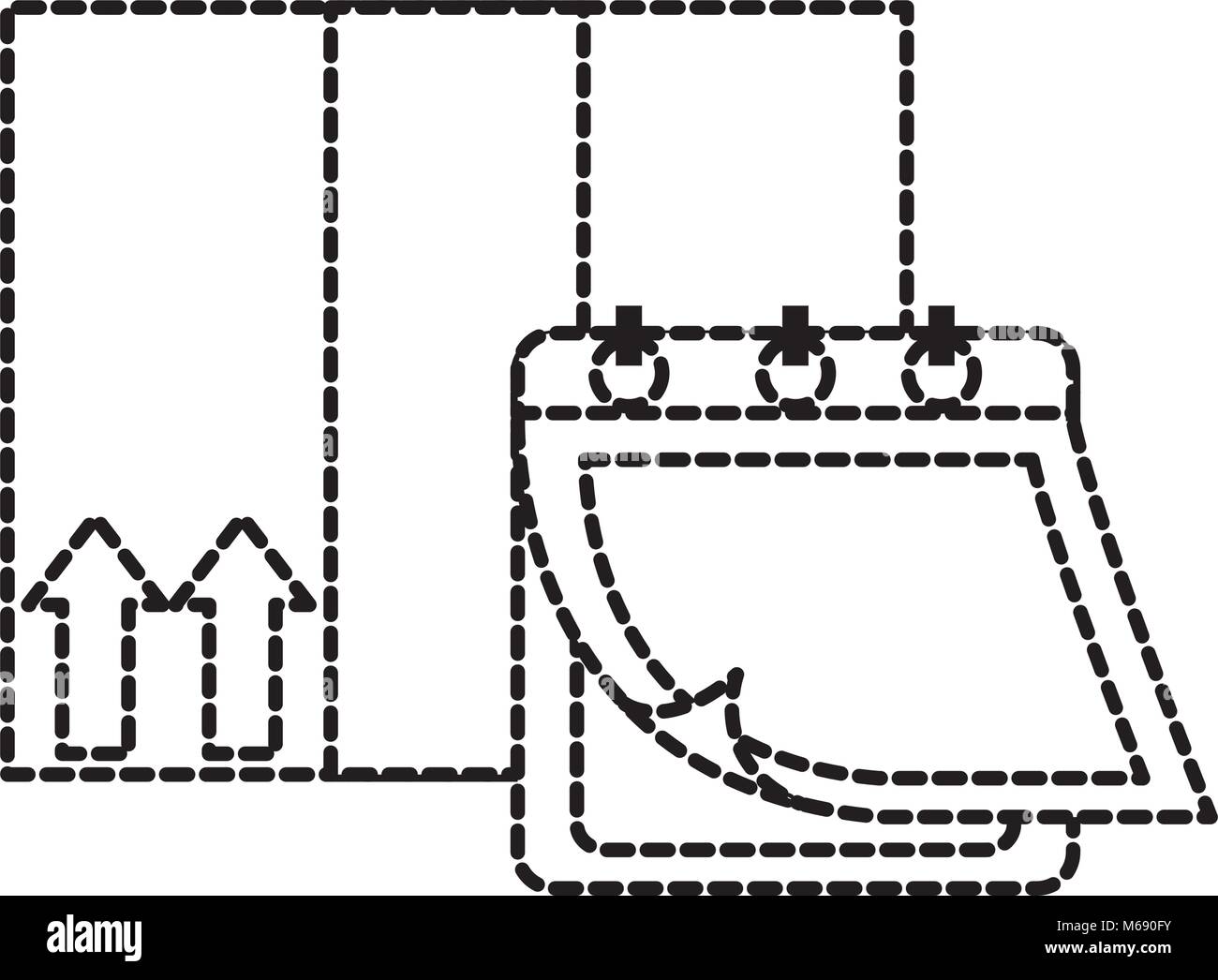dotted shape delivery box package service with calendar Stock Vector ...