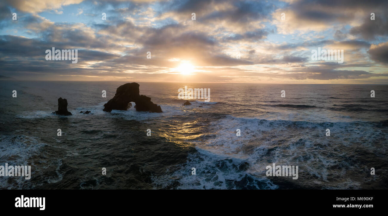 Aerial view oregon coast sunset hi-res stock photography and images - Alamy