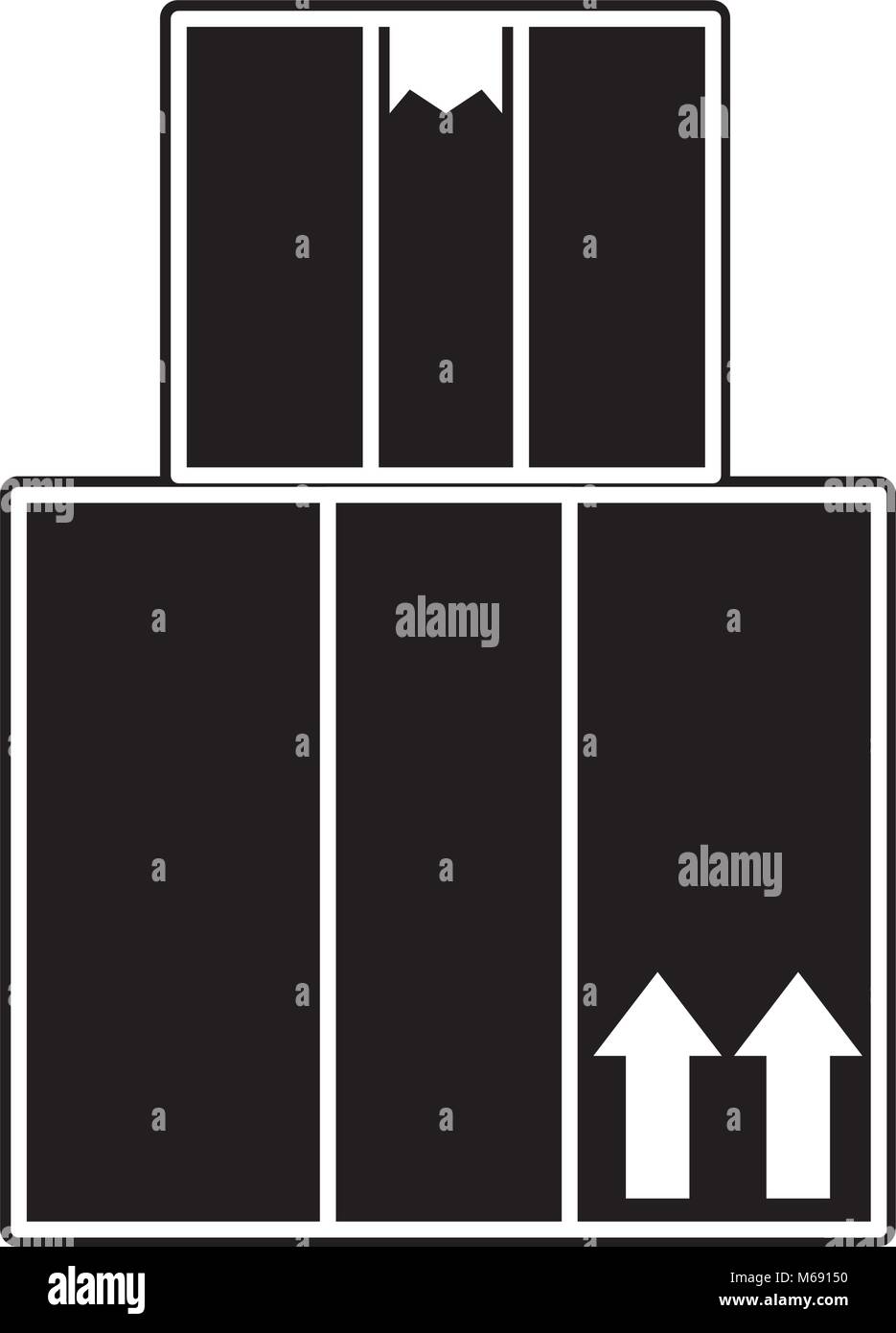 silhouette delivery close boxes package service Stock Vector Image ...