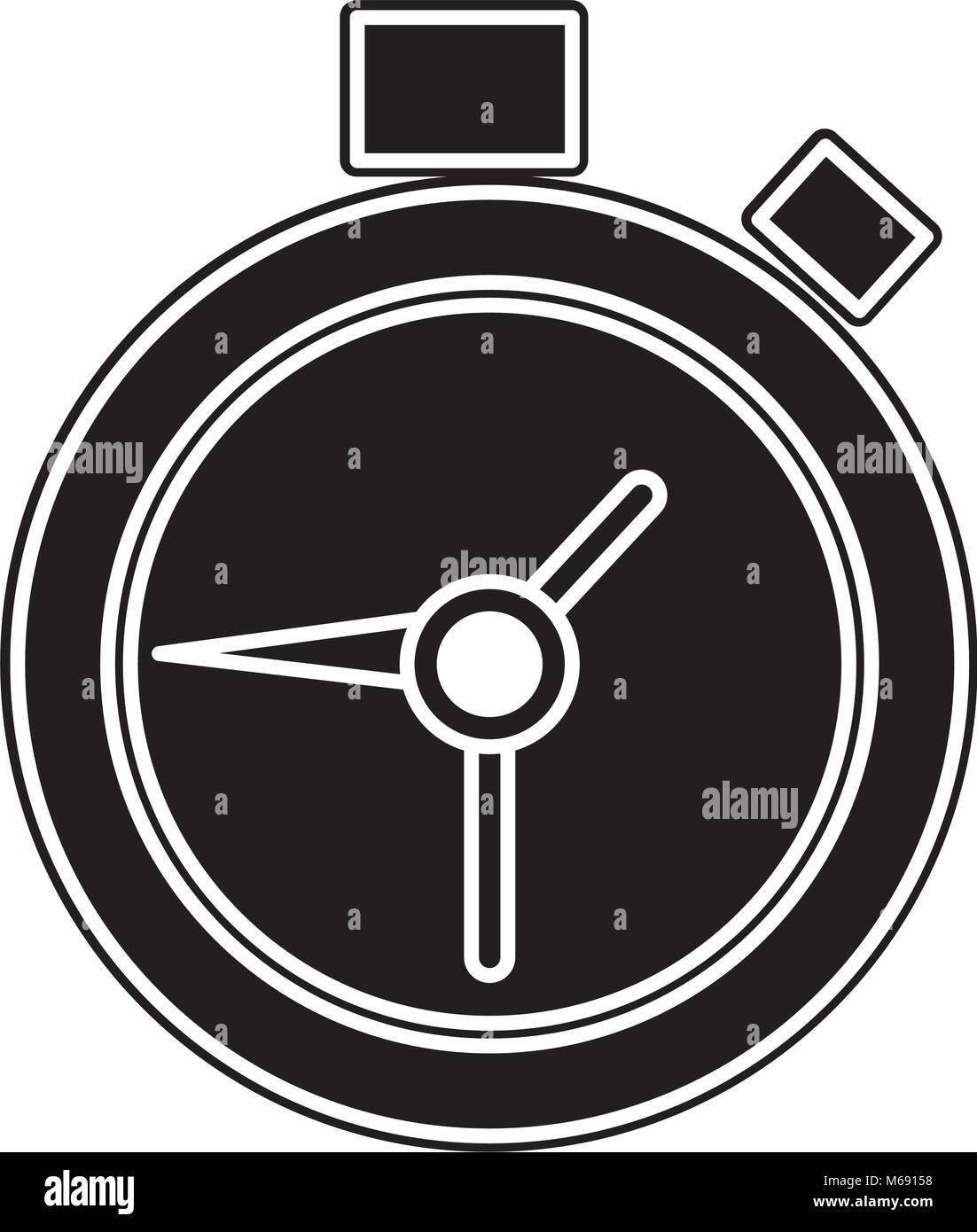 silhouette chronometer object to control time countdown Stock Vector Image & Art - Alamy