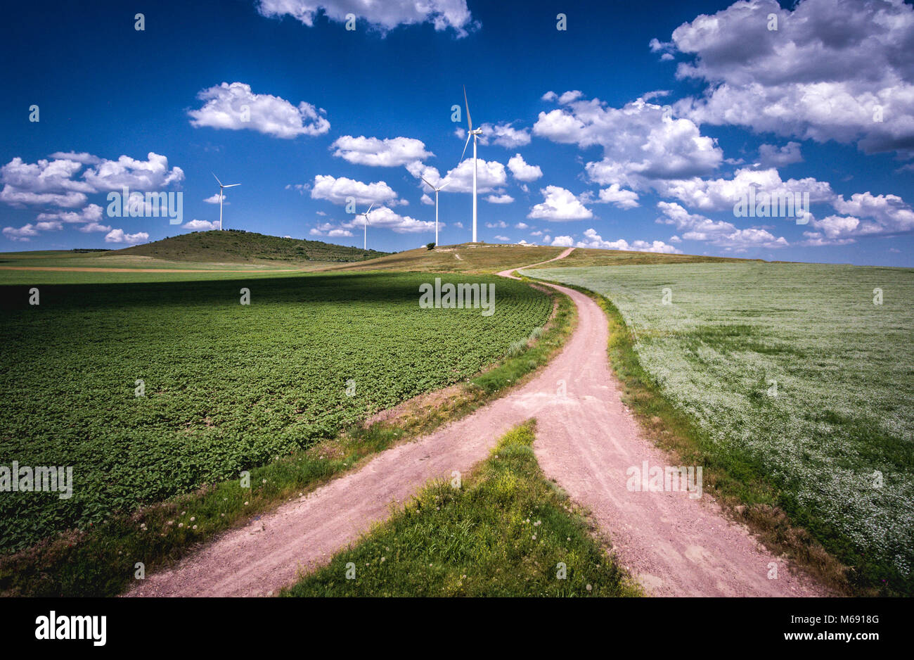 Wind Turbine farm landscape Stock Photo - Alamy