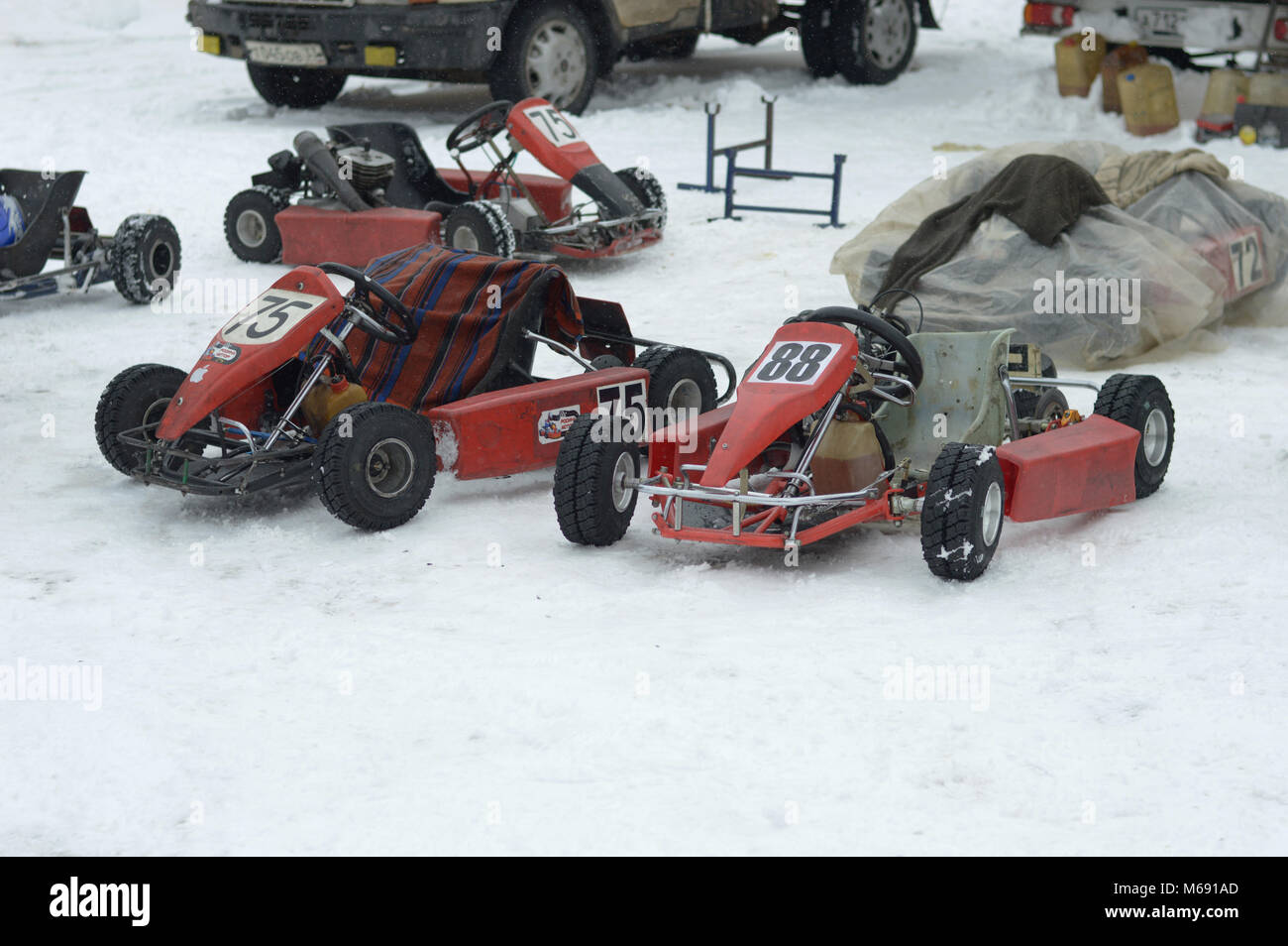 Kovrov, Russia. 27 February 2016. Winter karting competitions in the ...