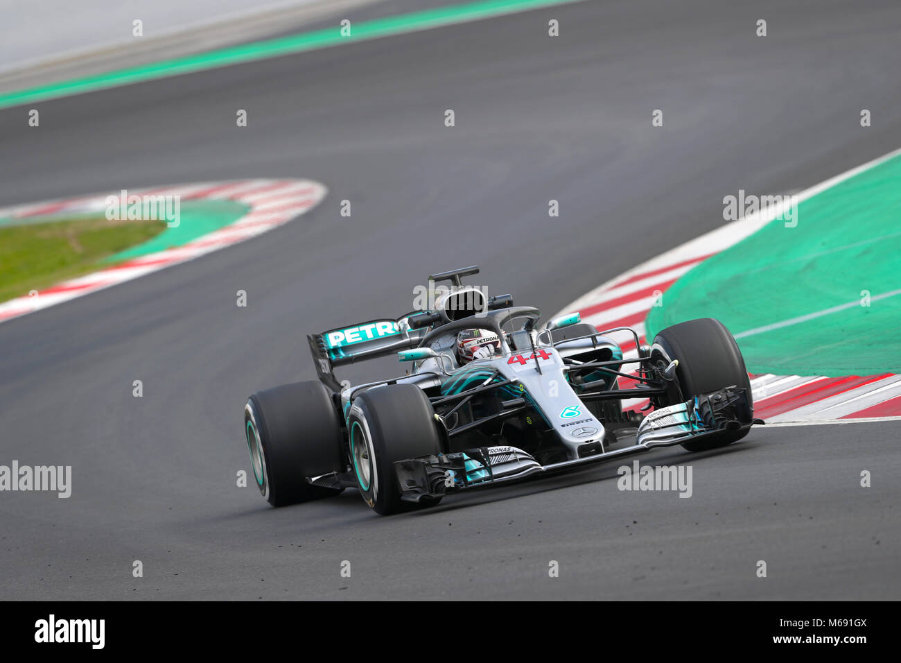Mercedes' Lewis Hamilton during day four of pre-season testing at the ...