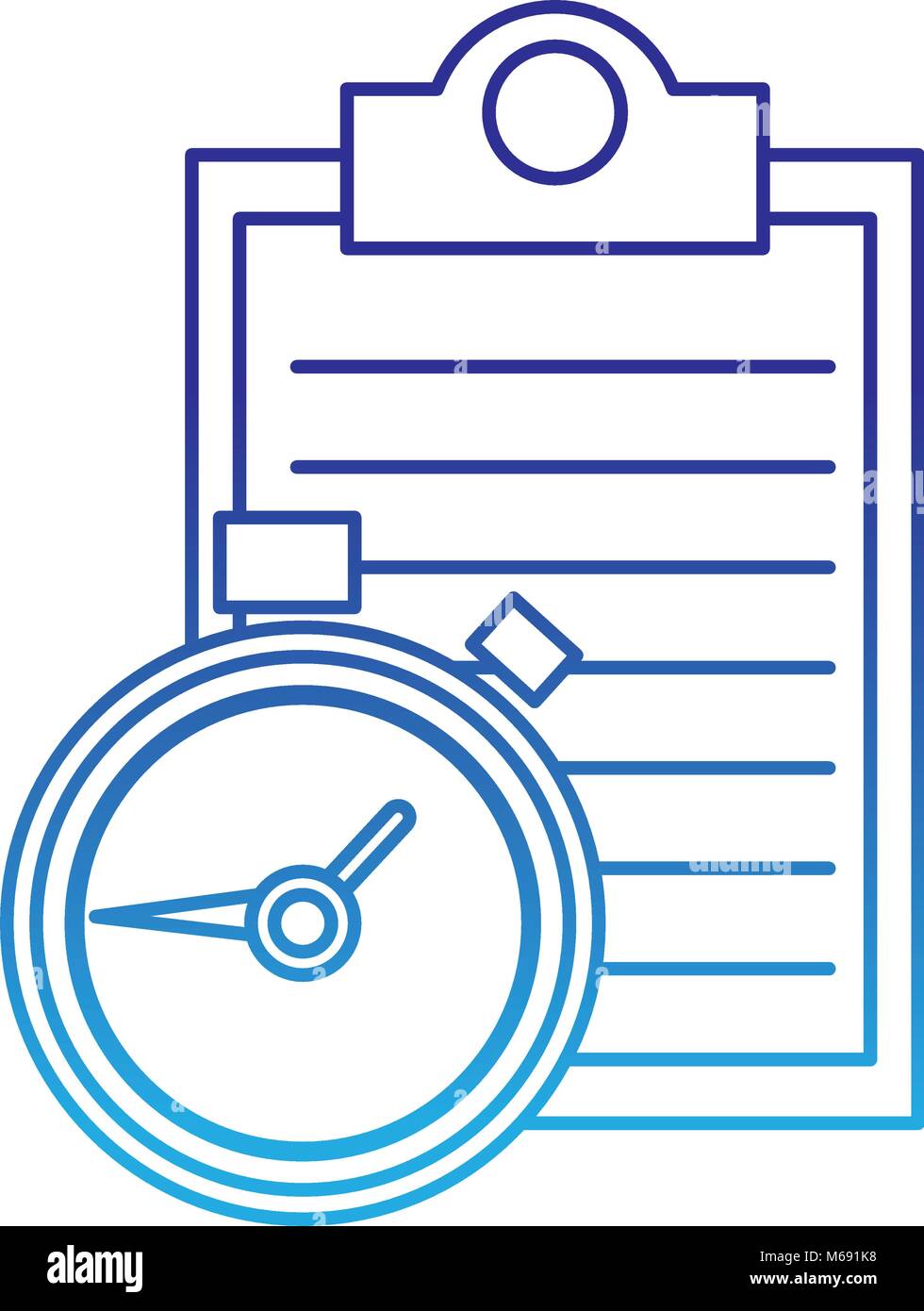 degraded line check list document with chronometer time Stock Vector ...