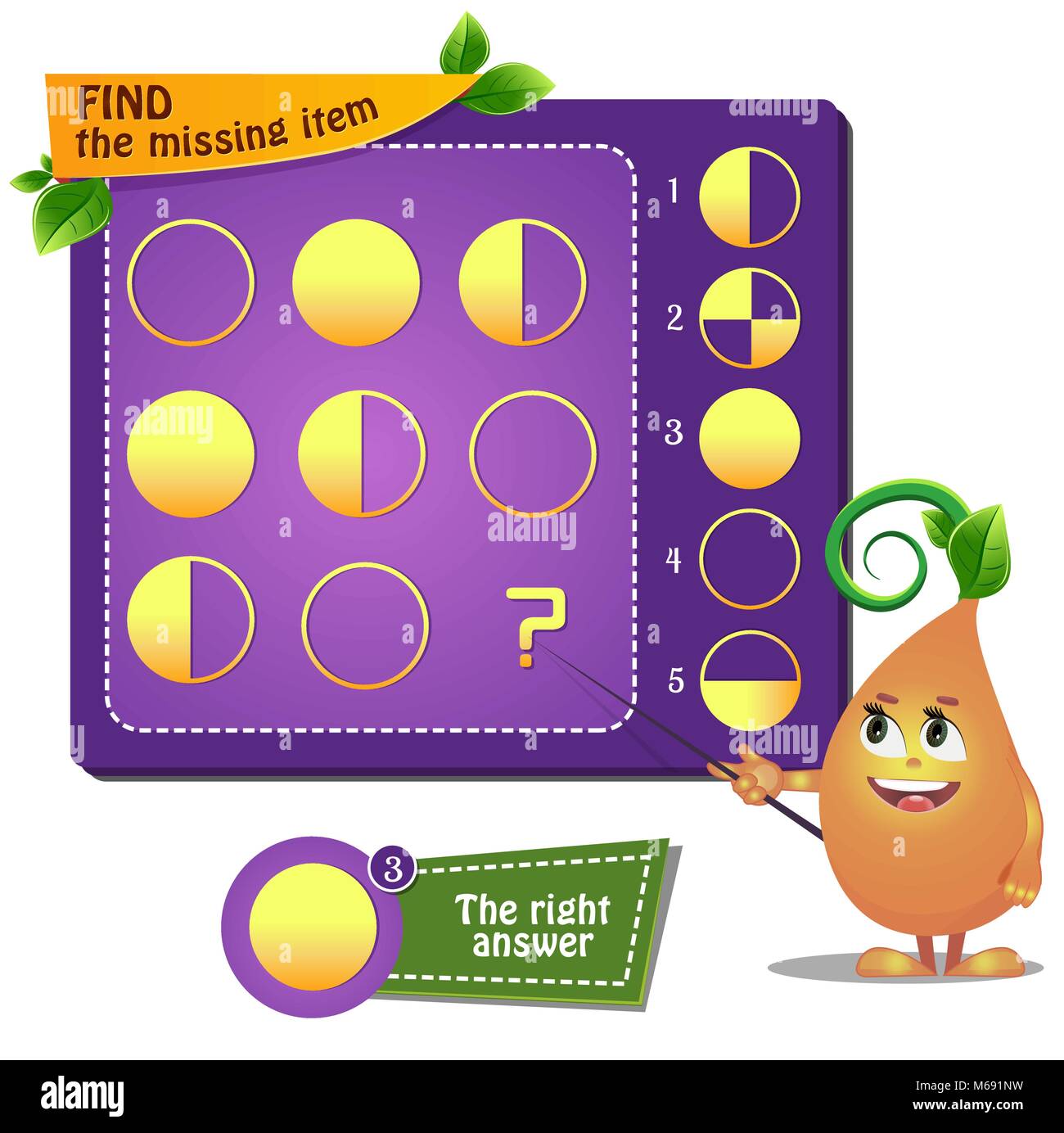 educational game for kids. development of logic, iq. Task game find the ...